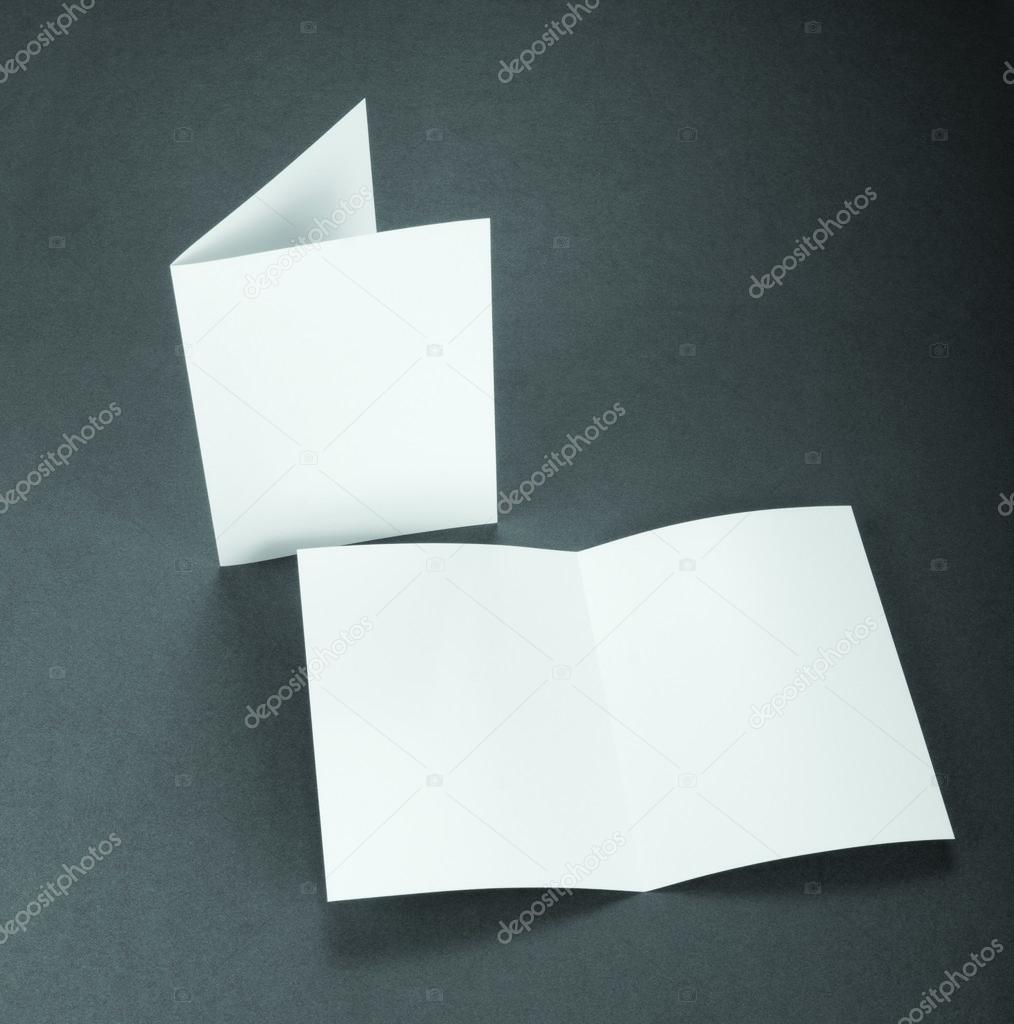 Blank white folding paper flyer — Stock Photo © fontgraf #69239673