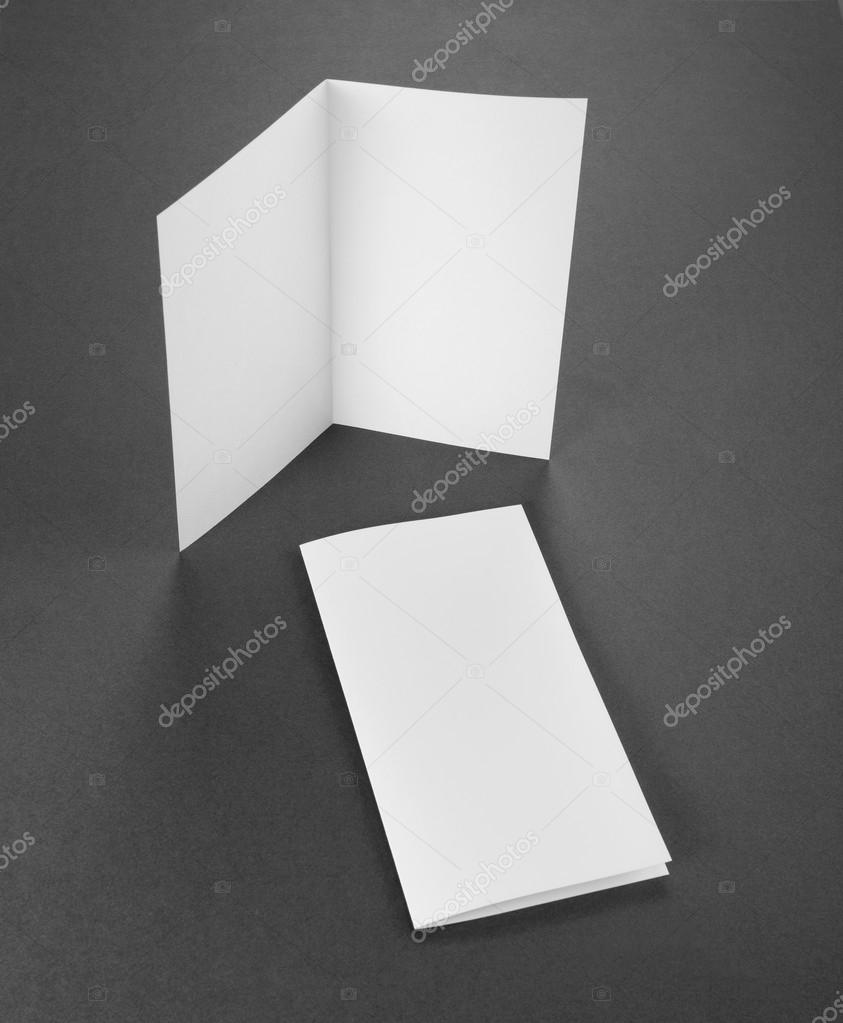 Blank white folding paper flyer Stock Photo by ©fontgraf 71607507