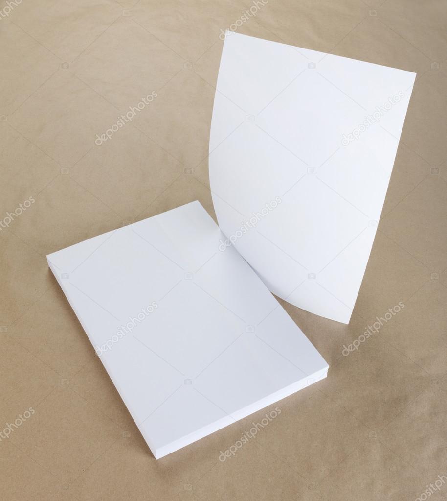 Blank white folding paper flyer Stock Photo by ©fontgraf 78148046