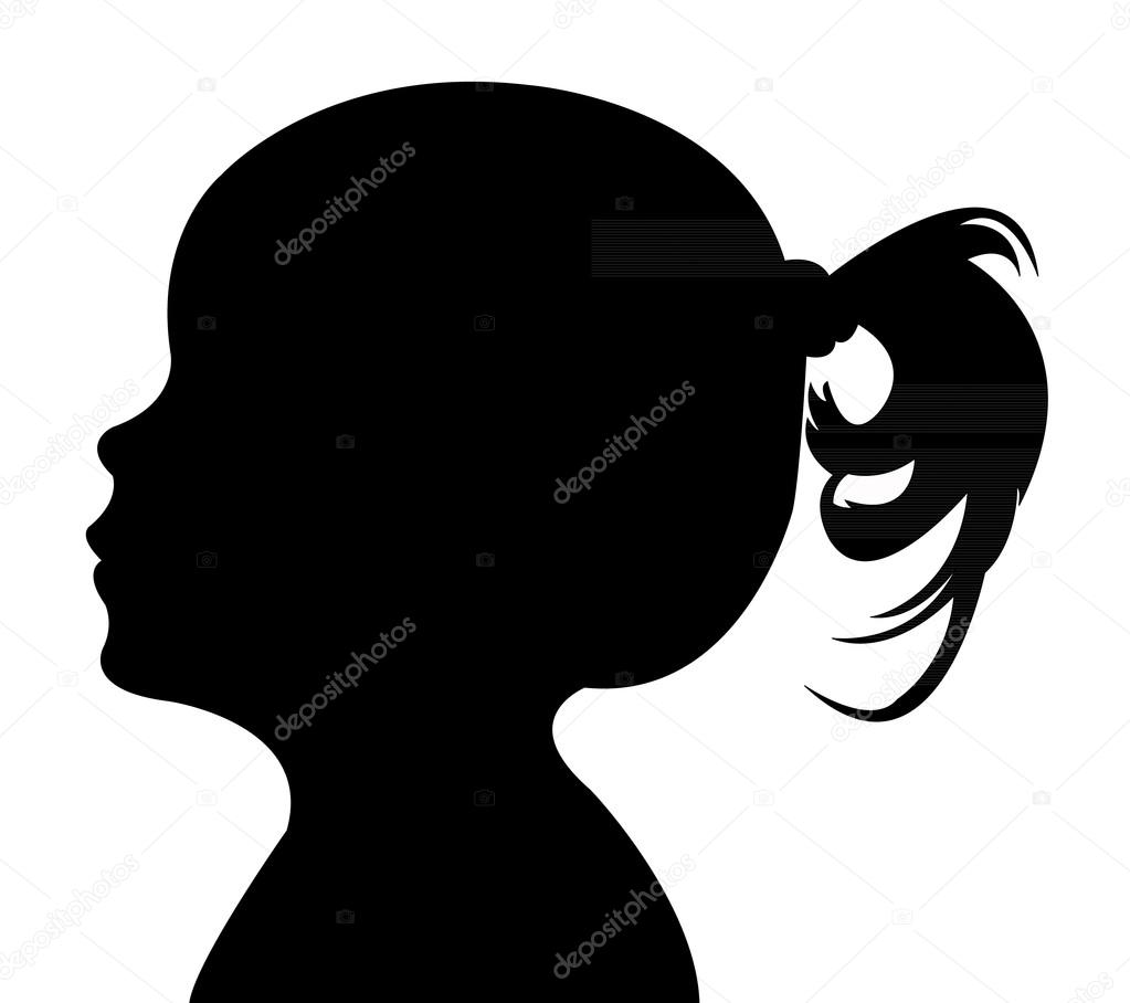 Child Head Silhouette Vector