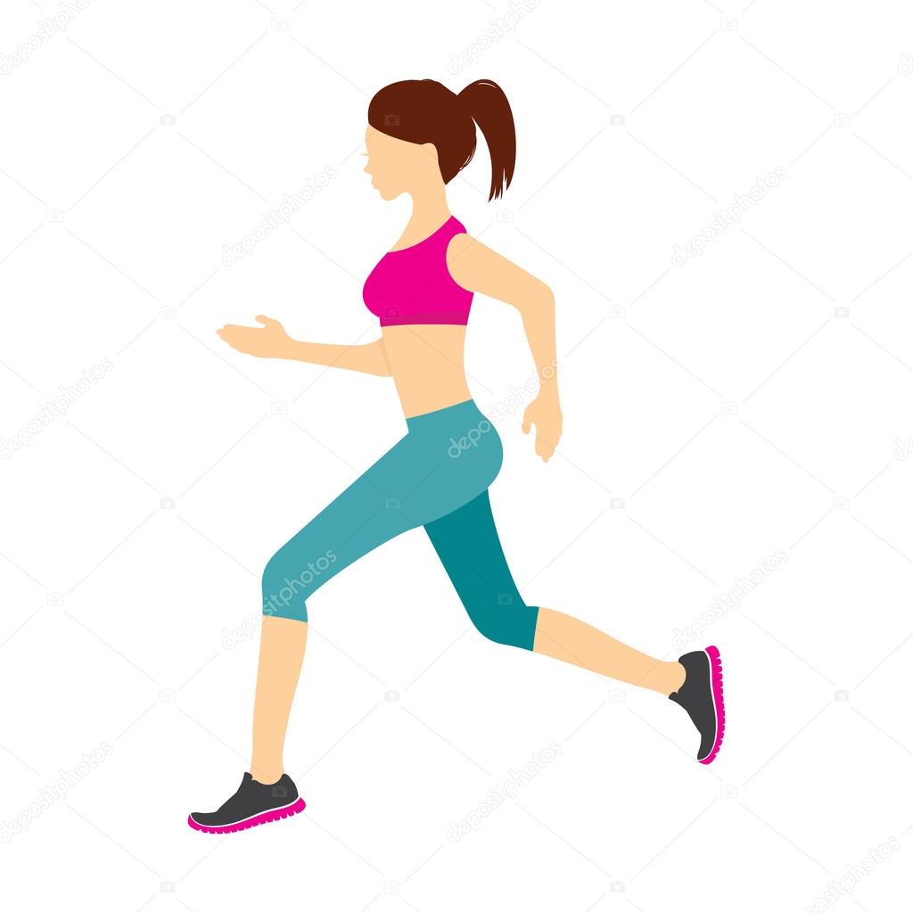 Running girls illustration Stock Vector by ©branchecarica 117486590