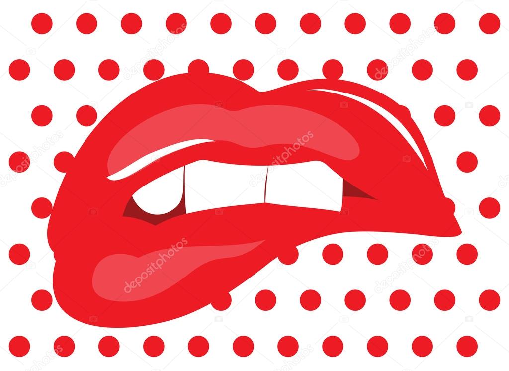 Biting red lips Stock Vector Image by ©branchecarica #67524407