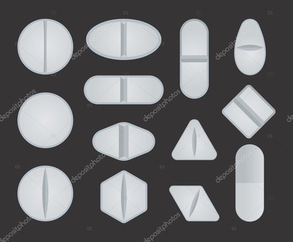 Set of different type of pills Stock Vector by ©branchecarica 85676518