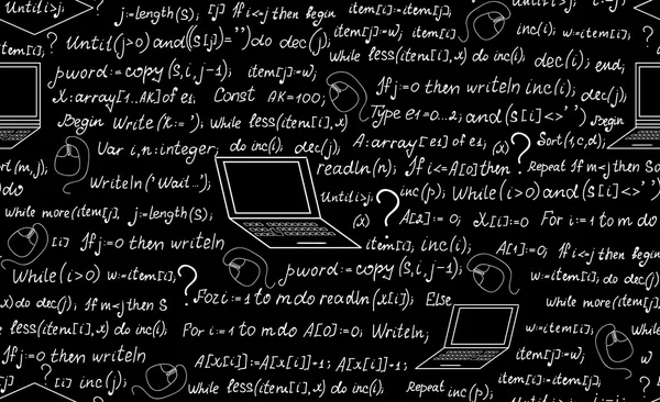 Beautiful technical seamless pattern with programming code, plots and ...