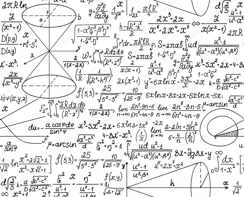 Mathematical vector seamless pattern with figures and calculations. You ... Mathematical vector seamless pattern with figures and calculations. You ...