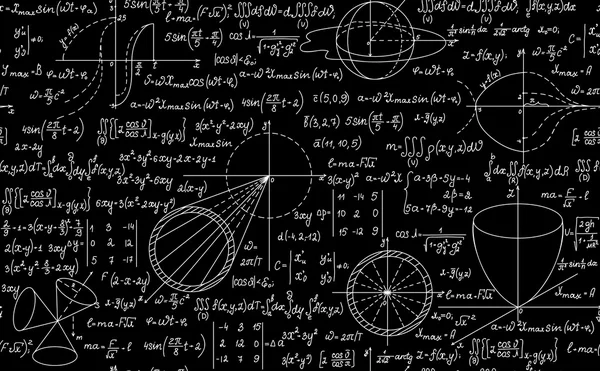 Physics Formulas. Seamless texture. School blackboard with the formulas ...