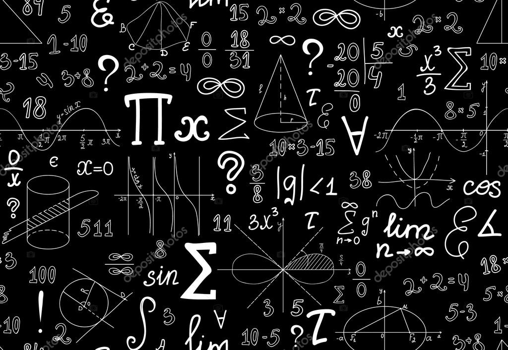 Vector mathematical seamless texture with various mathematical signs ...