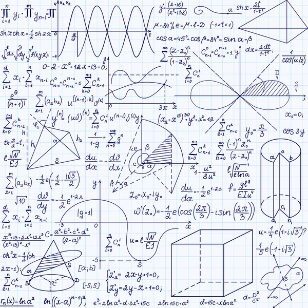 Math vector seamless pattern with mathematical formulas, technical ...