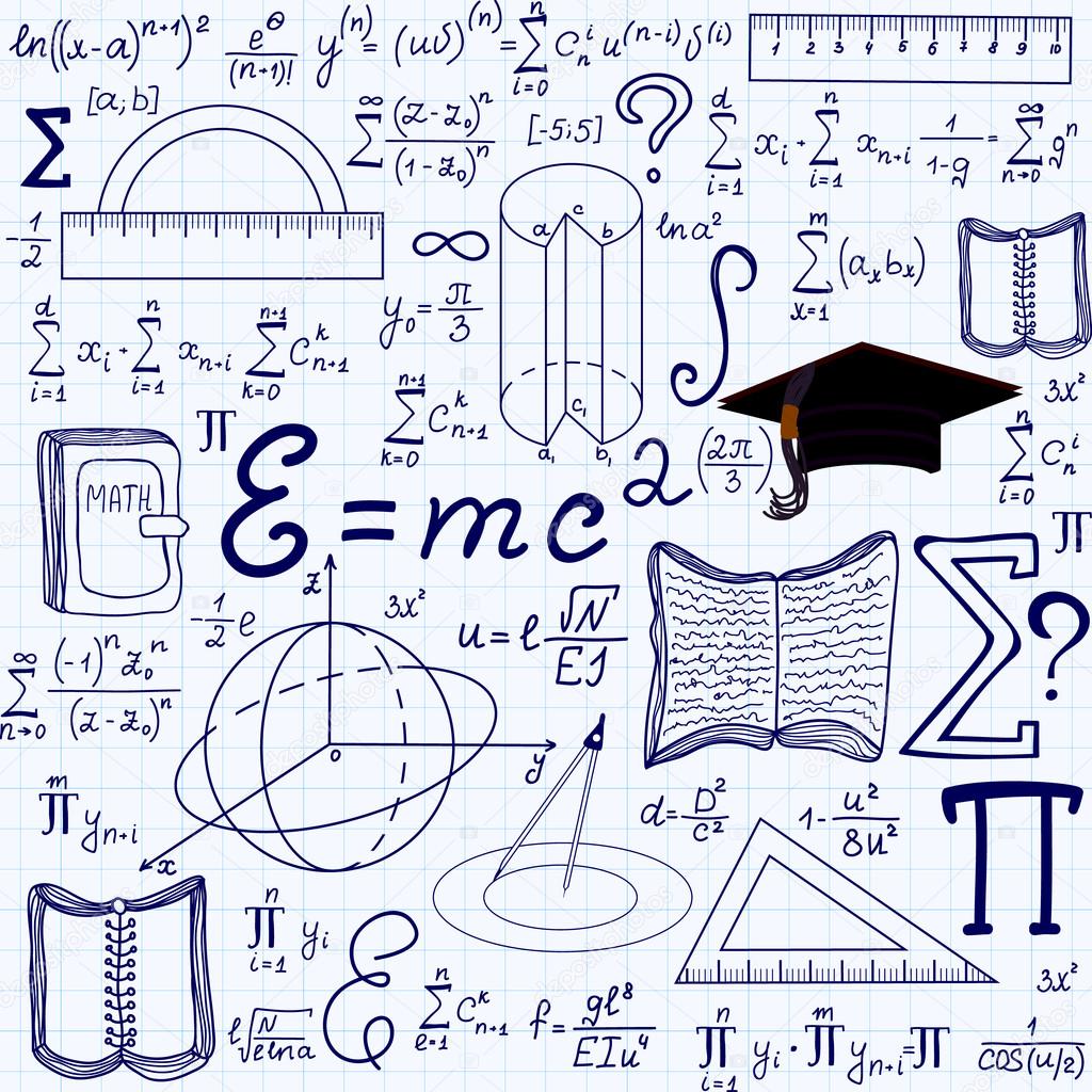 Mathematical educational vector seamless pattern with geometrical ... Mathematical educational vector seamless pattern with geometrical ...