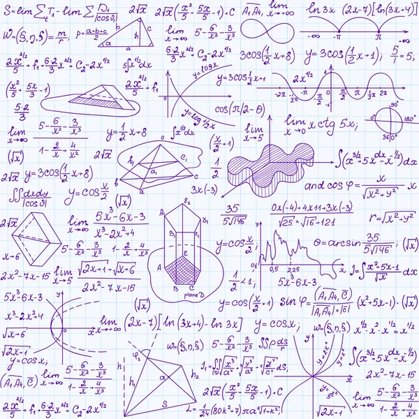 Math vector seamless pattern with mathematical formulas, technical ...