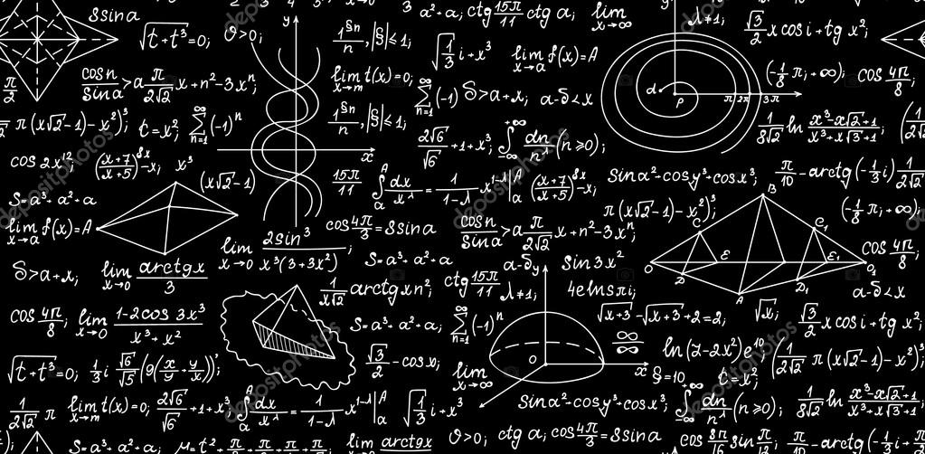 Math Vector Seamless Pattern With Formulas Geometrical Plots And Calculations Endless Texture