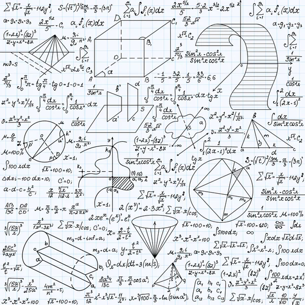 Vector mathematical seamless texture with various mathematical signs ...