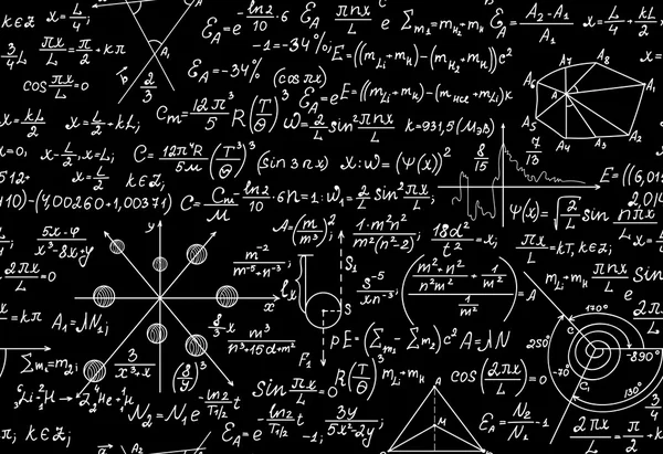 Math vector seamless pattern with mathematical formulas, technical ...