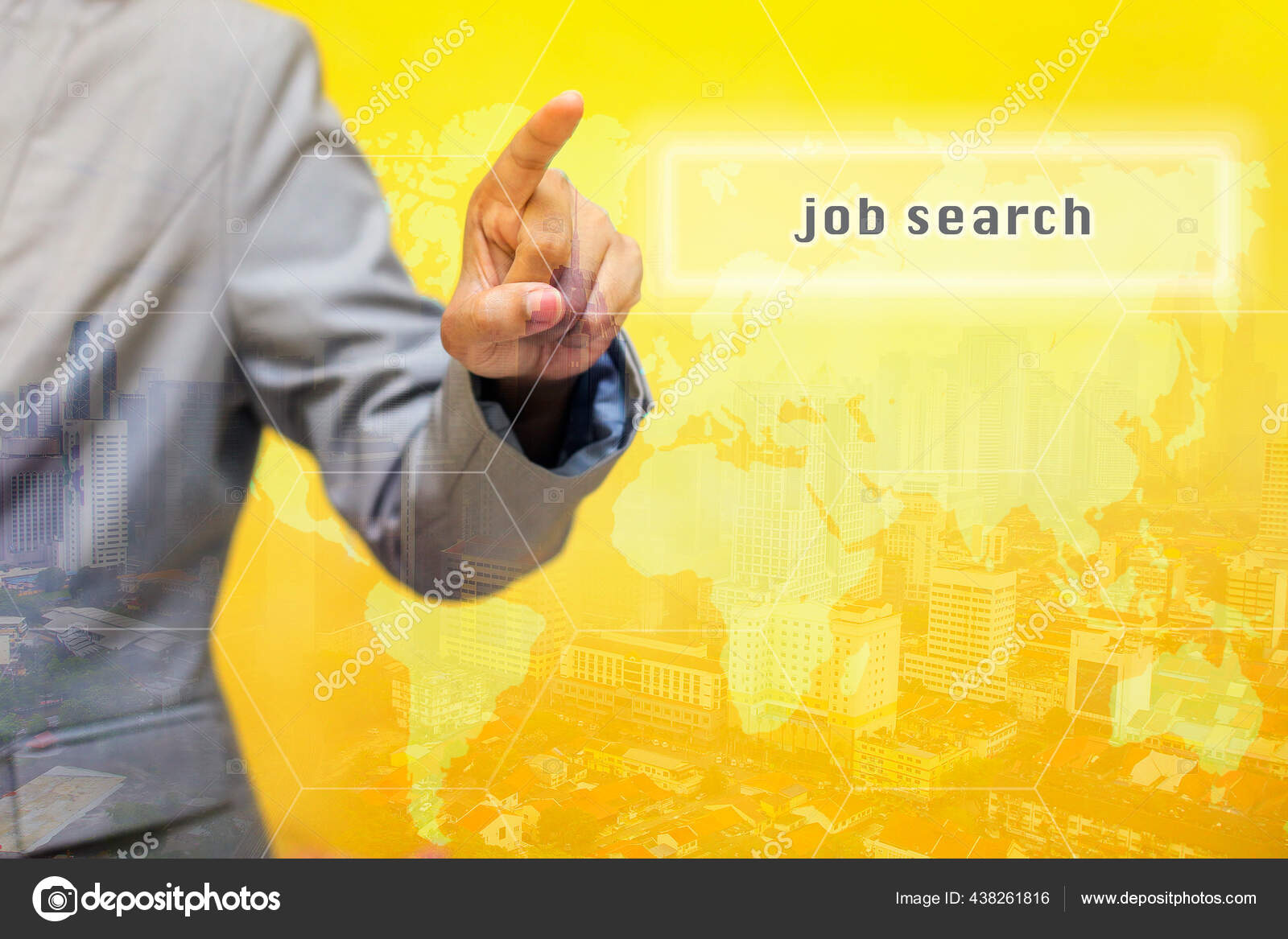 Job Search Word Touchscreen Futuristic Concept — Stock Photo ...