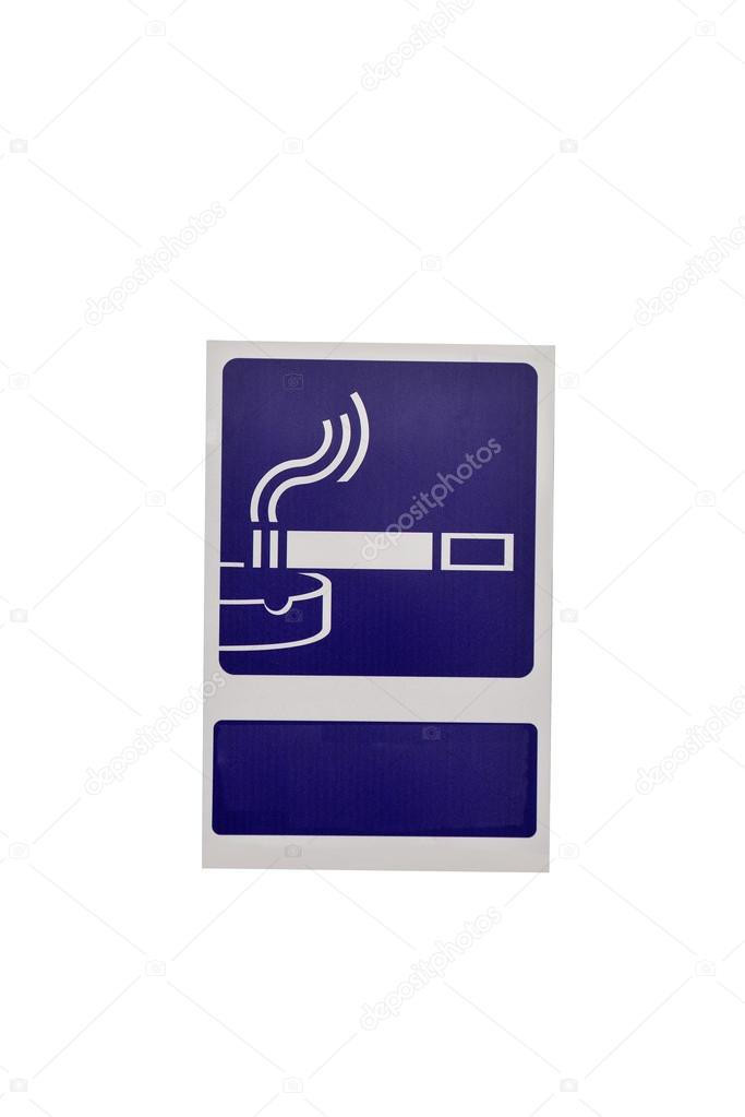 Designated smoking area sign on white wall of a building — Stock Photo ...