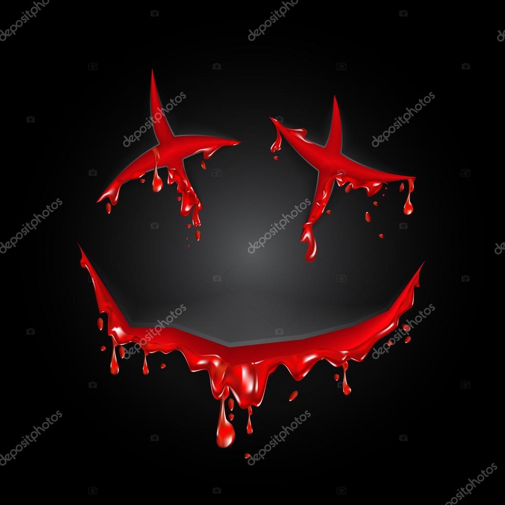 Halloween cut blood smile on a black background Stock Vector by ©Leo ...