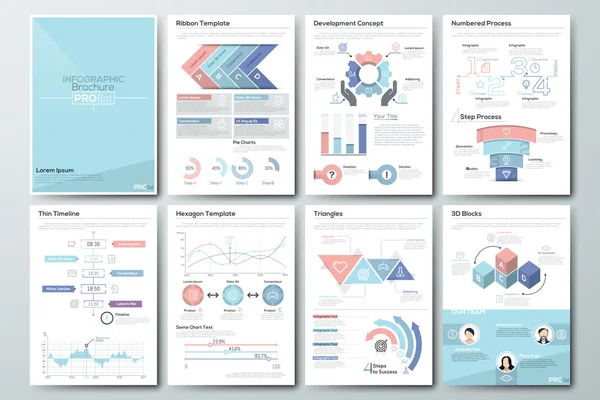 Minimal infographic brochure template. Pages with comparison diagram ...