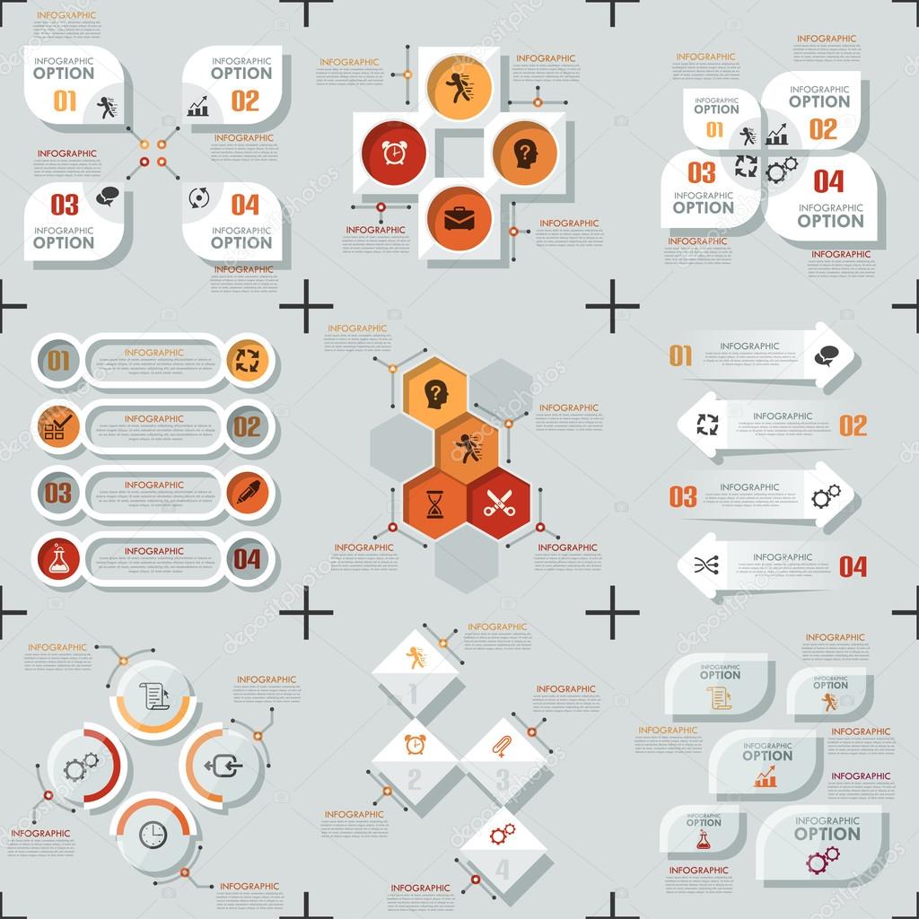 Set Of 9 Flat Minimal Infographics Stock Vector Image by ©epic_fail ...