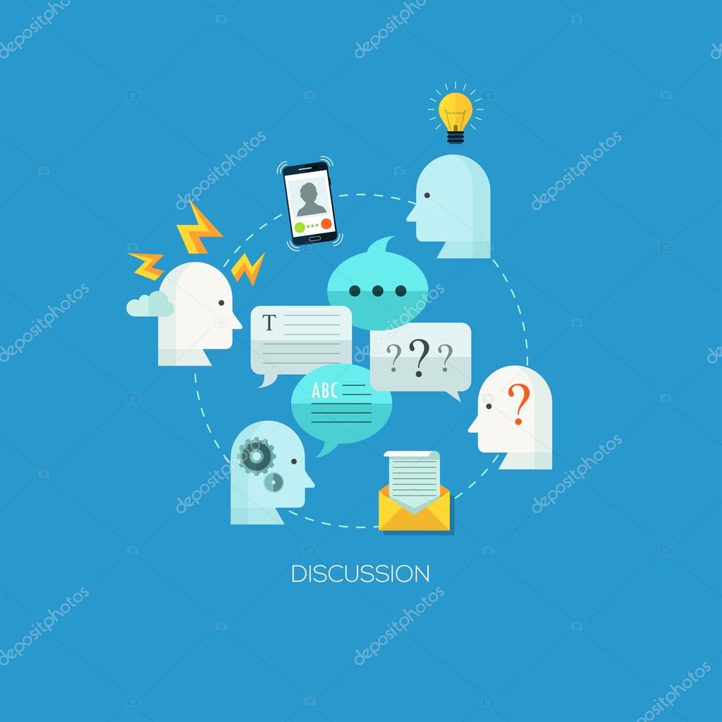Flat designed concept illustration template for discussion Stock Vector ...