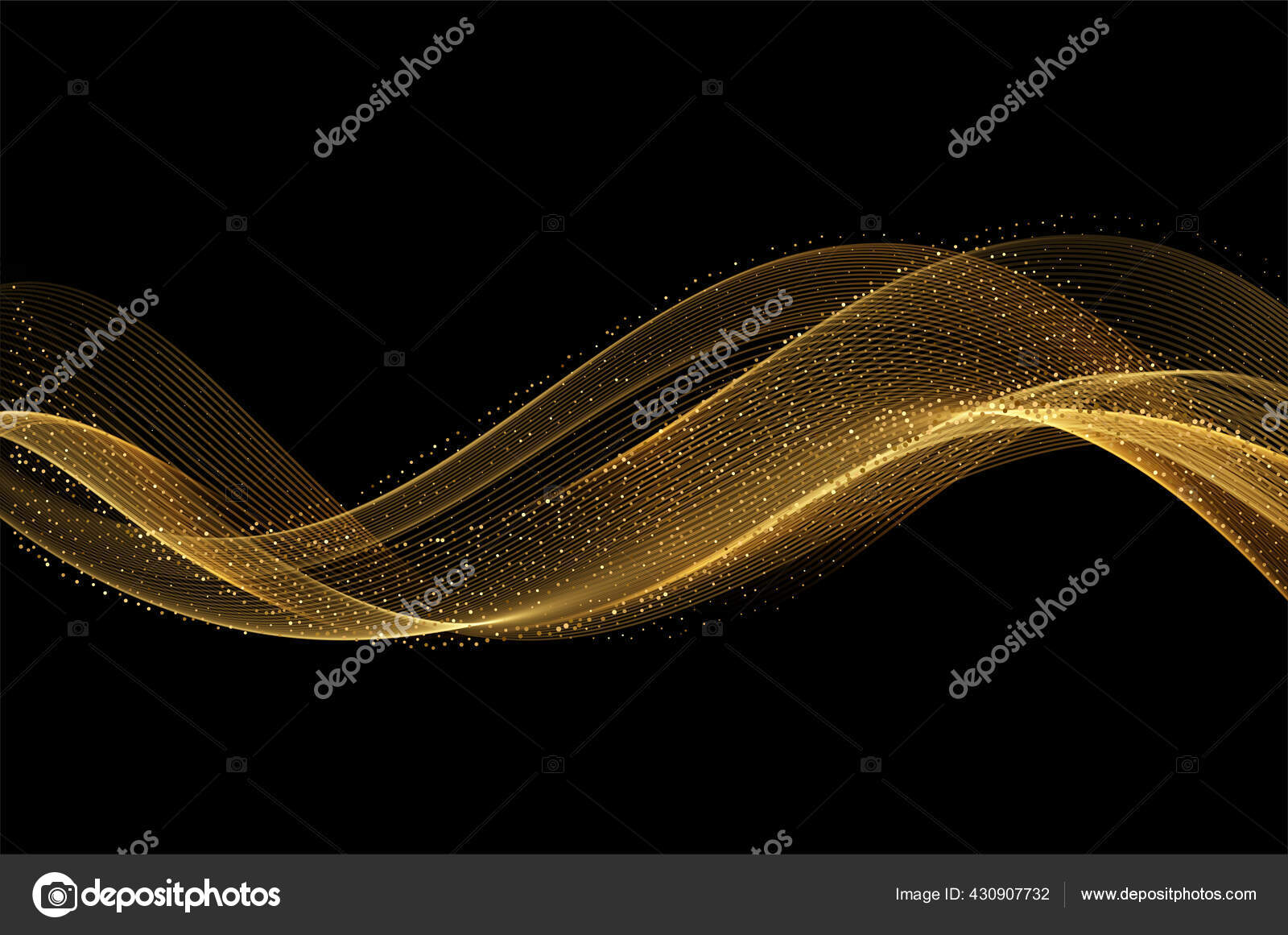 Abstract shiny golden wavy design element. Flow gold wave Stock Vector ...