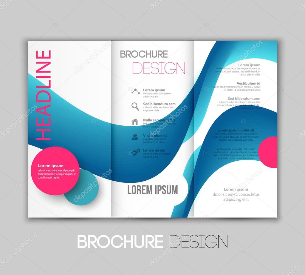 Vector template leaflet design with color lines Stock Vector Image by ...