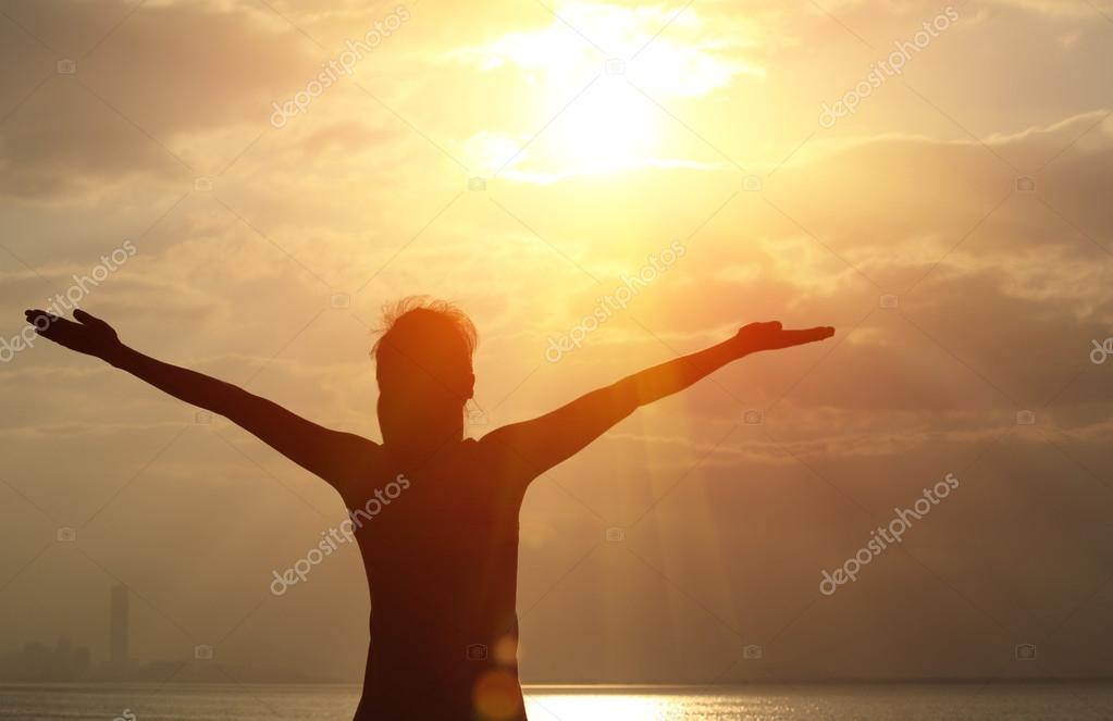 Woman open arms Stock Photo by ©lzf 56874379