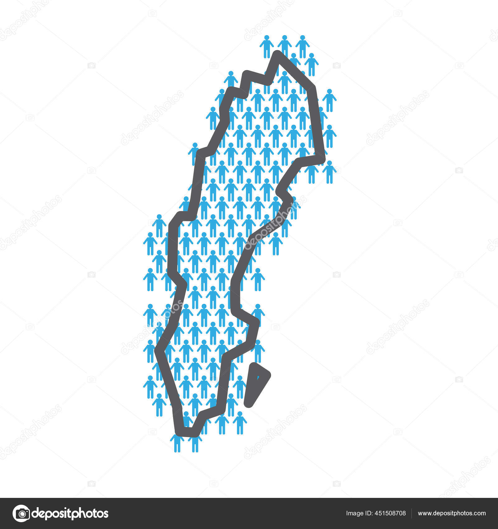 Sweden population map. Country outline made from people figures Stock ...