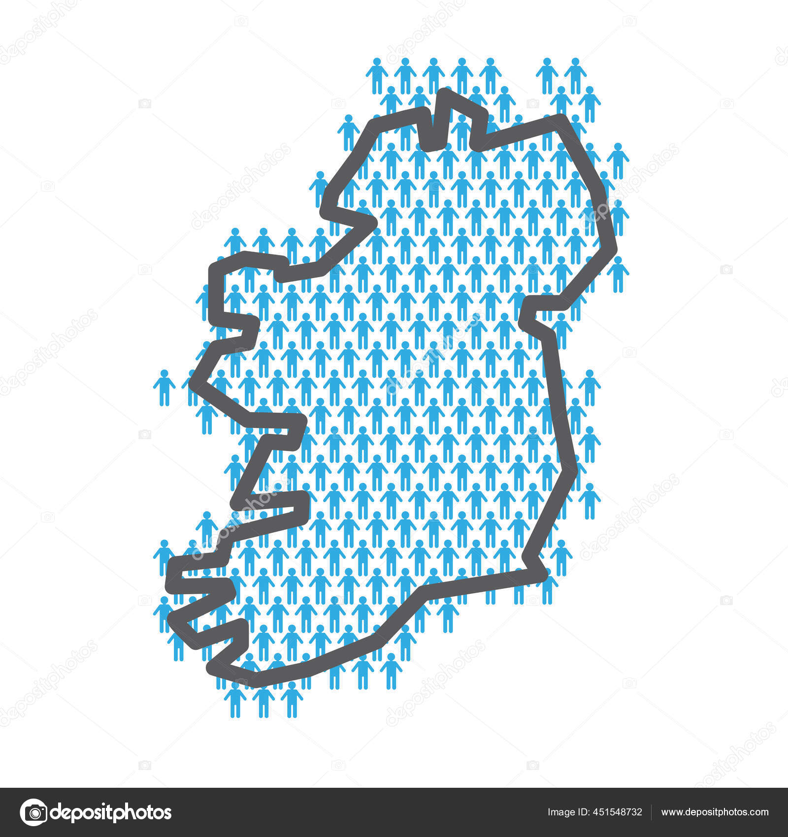 Ireland population map. Country outline made from people figures Stock ...