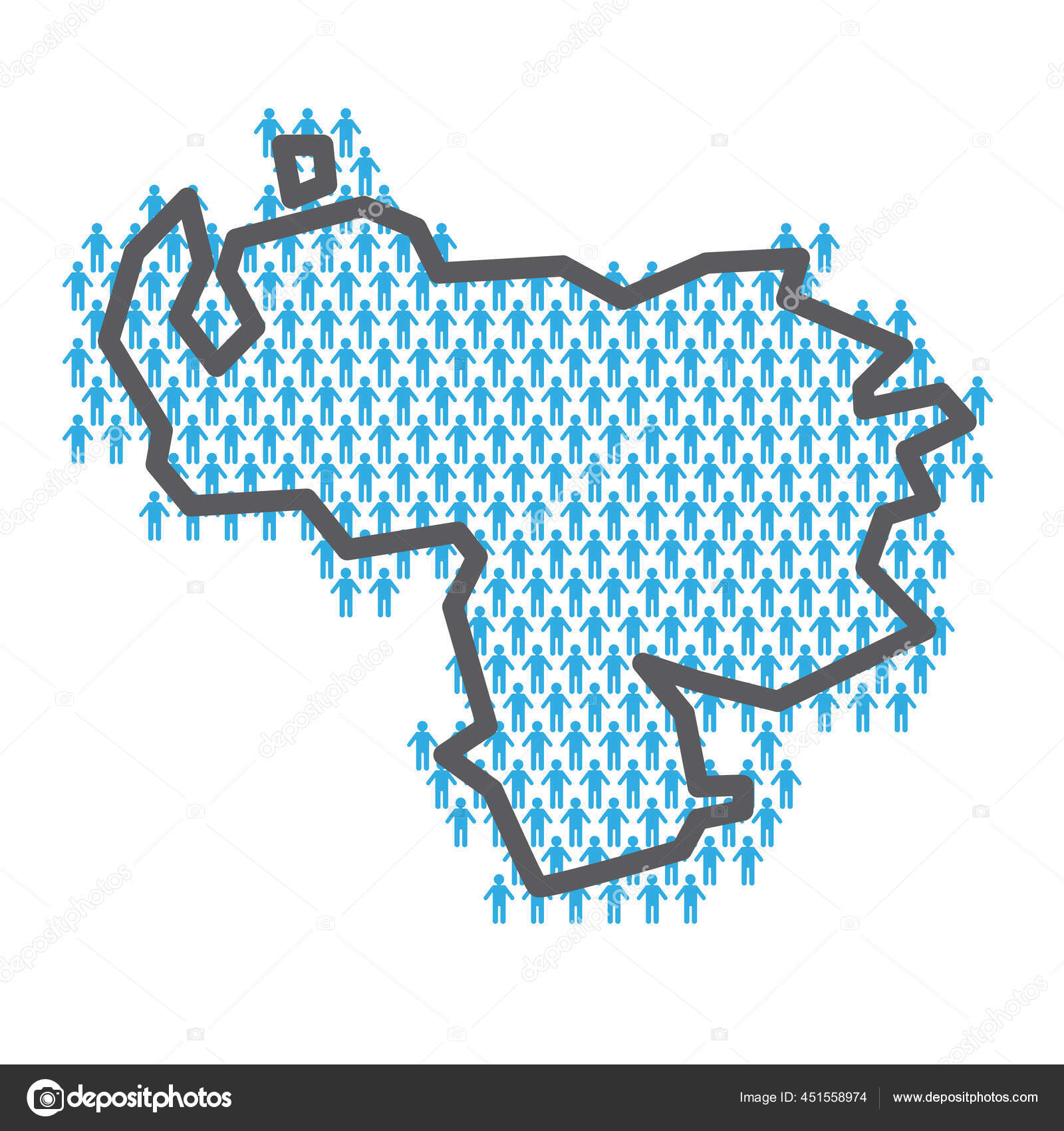 Mapa poblacional de Venezuela. Esquema del país hecho a partir de ...