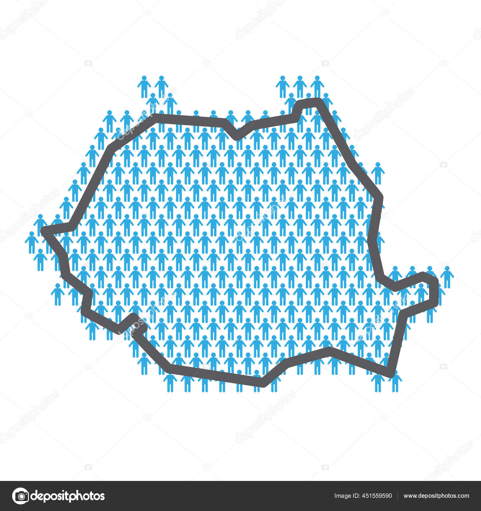 Romania population map. Country outline made from people figures Stock ...