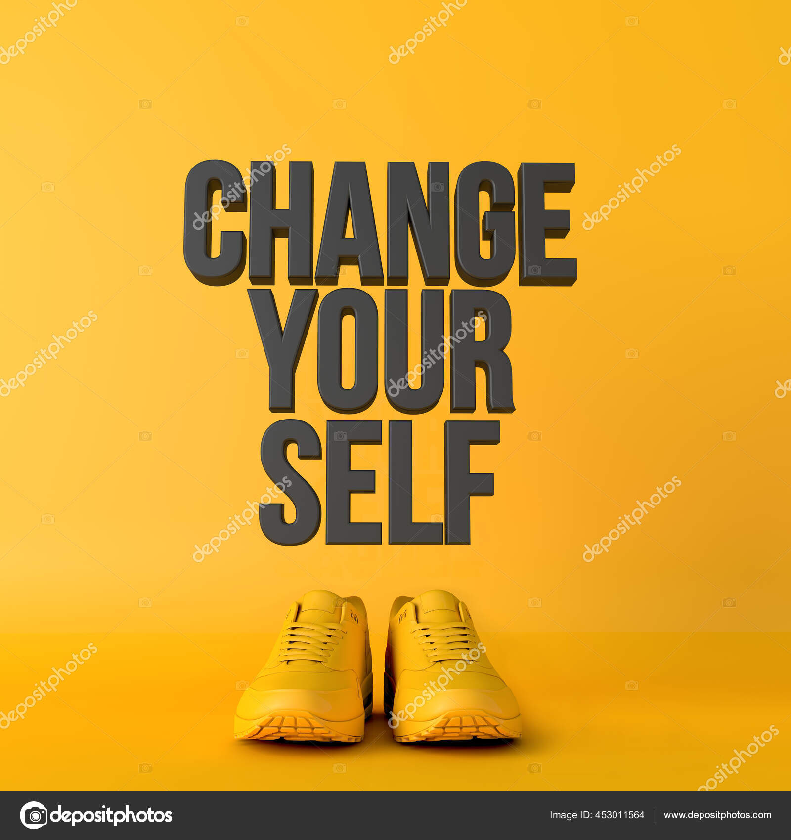 Change yourself motivational workout fitness phrase, 3d Rendering — Stock Photo ...