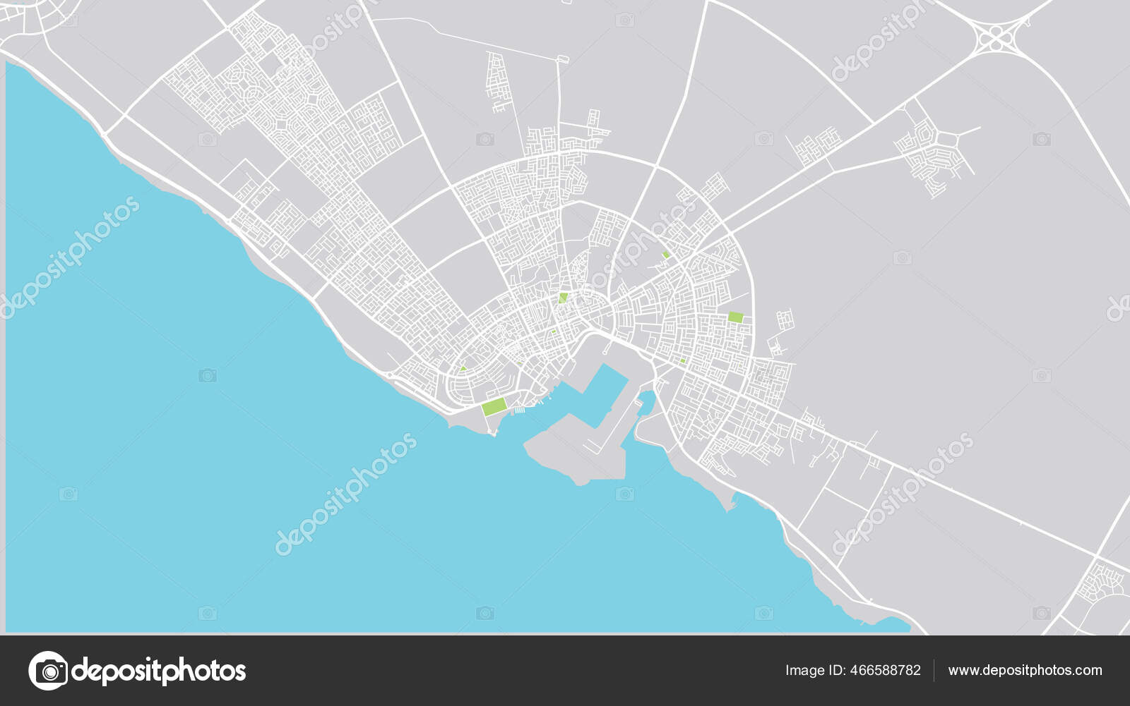 Urban vector city map of Yanbu, Saudi Arabia, Middle East Stock Vector ...