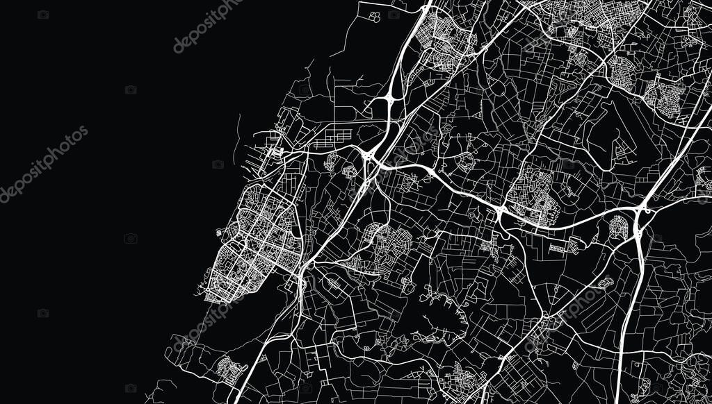 Mapa urbano de Ashdod, Israel, Oriente Medio 2023