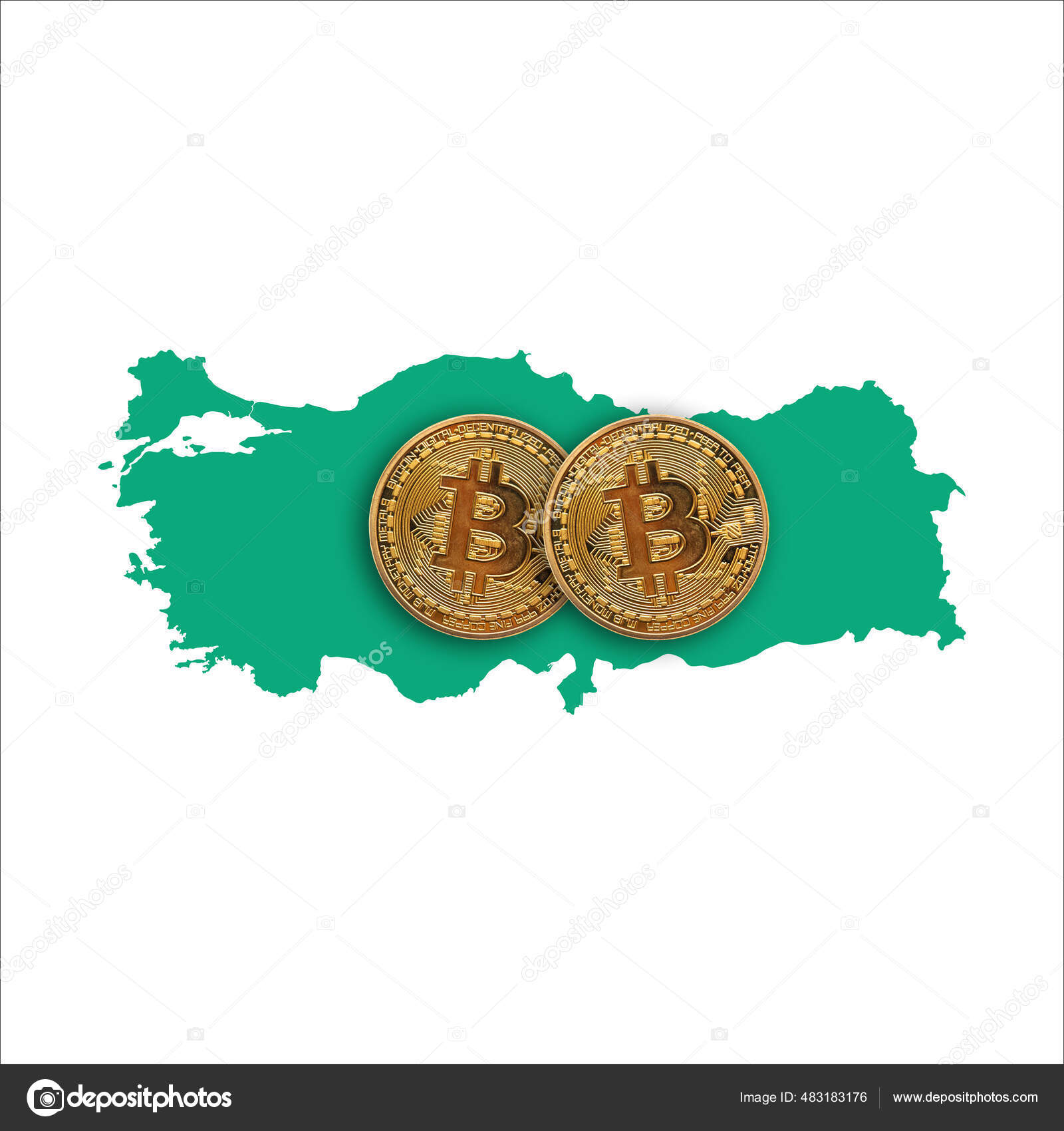 Bitcoin cryptocurrency coin on a map of Turkey – Stock Editorial Photo ...