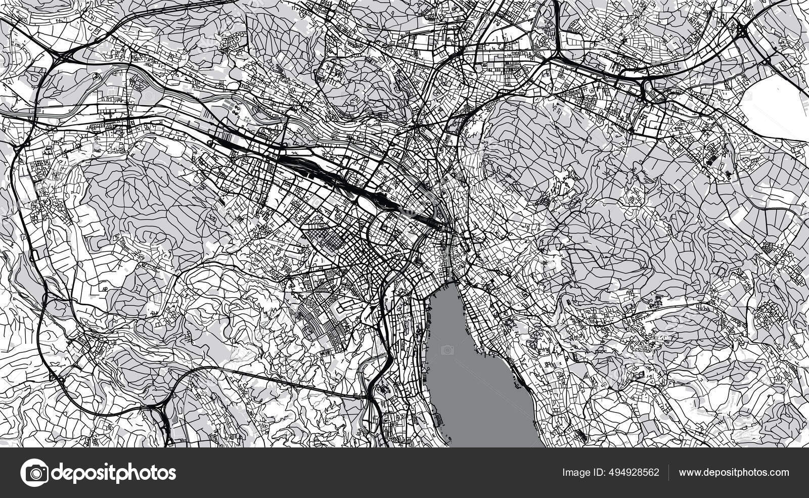 Mapa urbano de zurich, Suiza, Europa Vector de stock #494928562 de ...