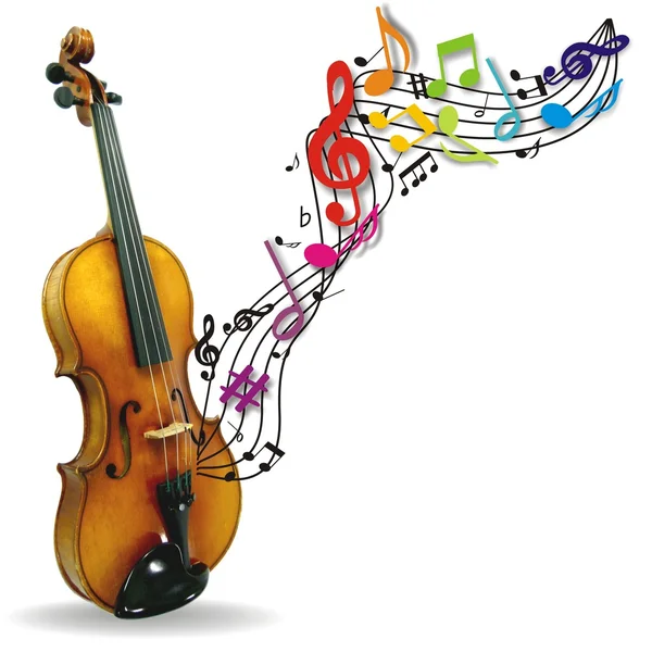 Violin and fiddle stick with musical notes Stock Photo by ©agcuesta1 ...