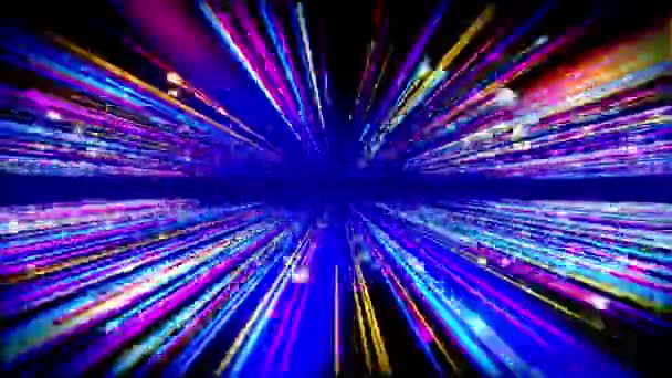 Light Speed Animation Neon Stripes Different Colors Black Background ...