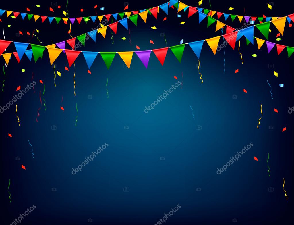 Vakantie feest achtergrond met een slinger. Vector. — Stockvector ...