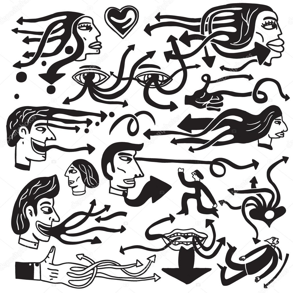 Faces , arrows -symbols Stock Vector Image by ©topform #54704329