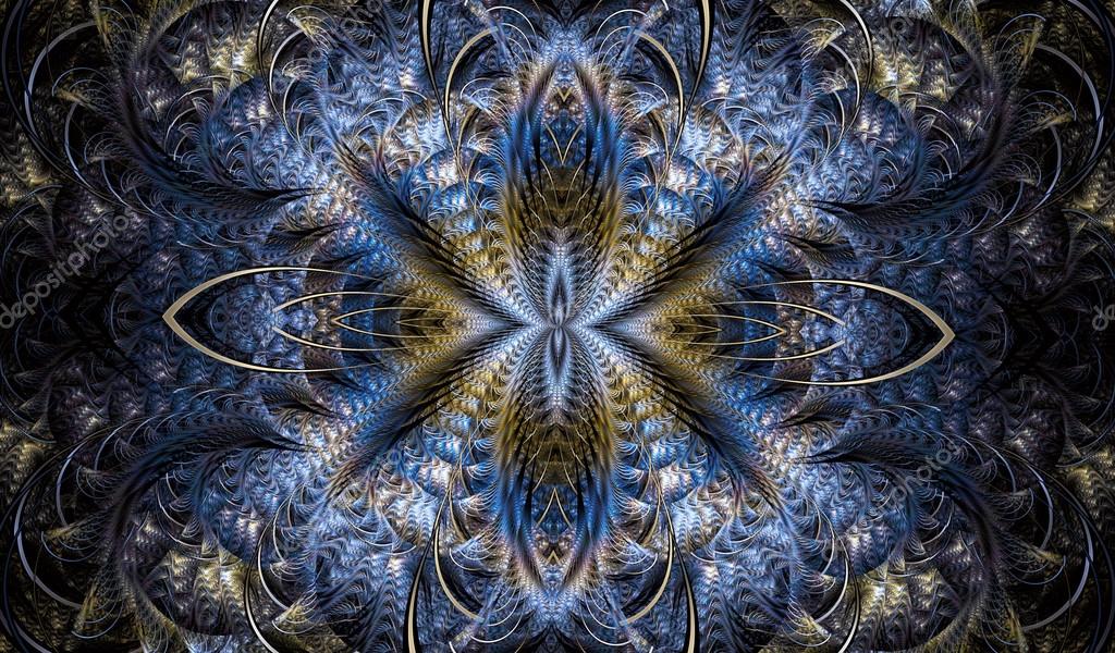 Multicolored symmetrical fractal pattern as flower — Stock Photo ...