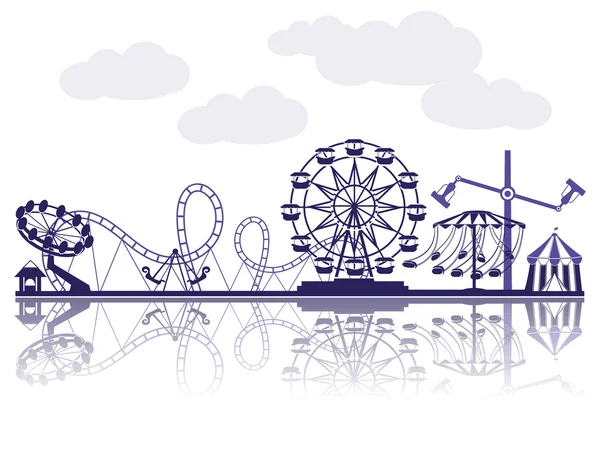 Amusement park silhouette Vector Art Stock Images | Depositphotos