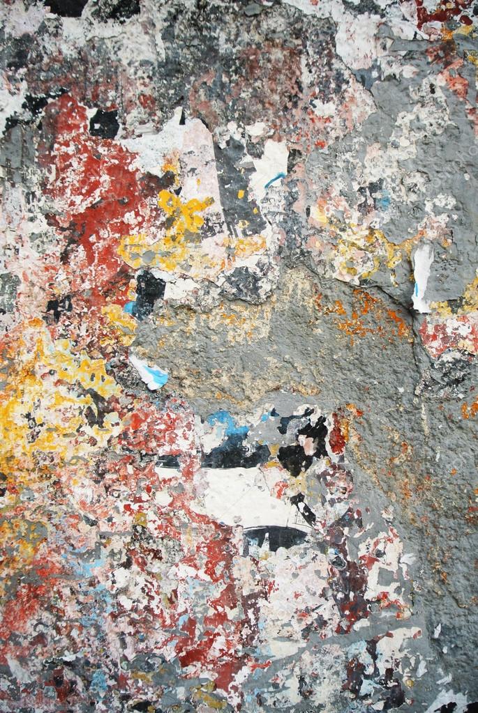 Random collage or over-layered papers wall background texture Stock ...