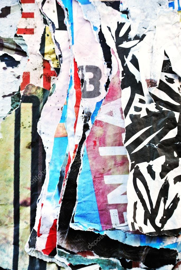 Random background collage paper texture on eroded wall Stock Photo by ...