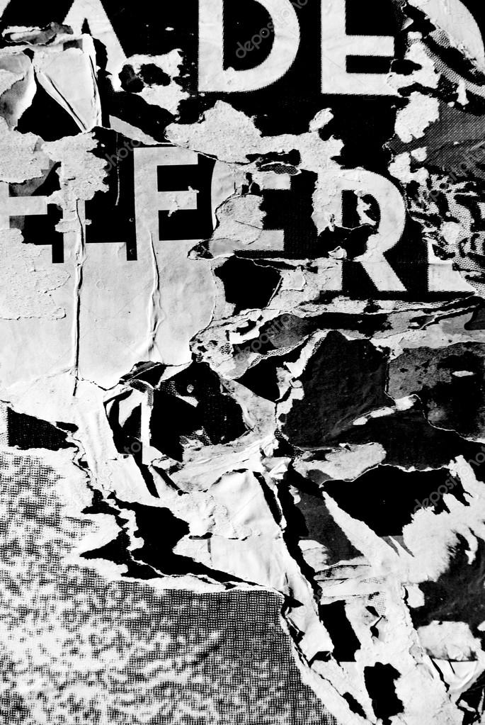 Random background collage paper texture on eroded wall — Stock Photo ...