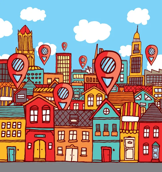 Colorful cartoon city texture background Stock Vector Image by ...