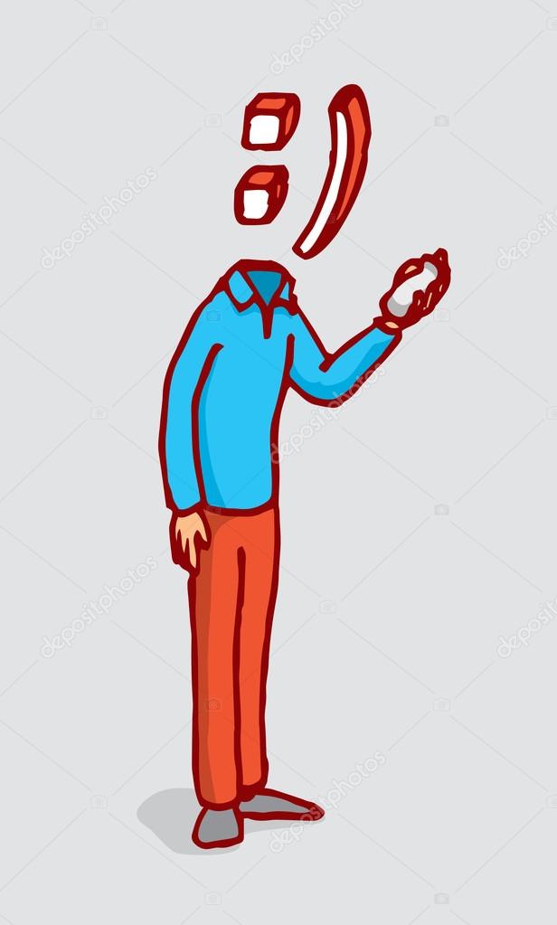 Man with smile emoticon face text messaging Stock Vector Image by ...