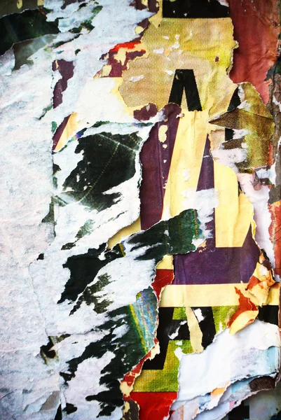 Random background collage paper texture on eroded wall — Stock Photo ...
