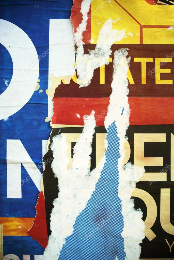 Random background collage paper typography texture on wall Stock Photo ...