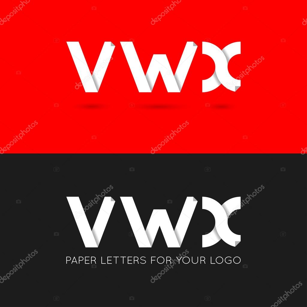 Letter V W X logo paper set background Stock Vector by ©pushkarevskyy ...
