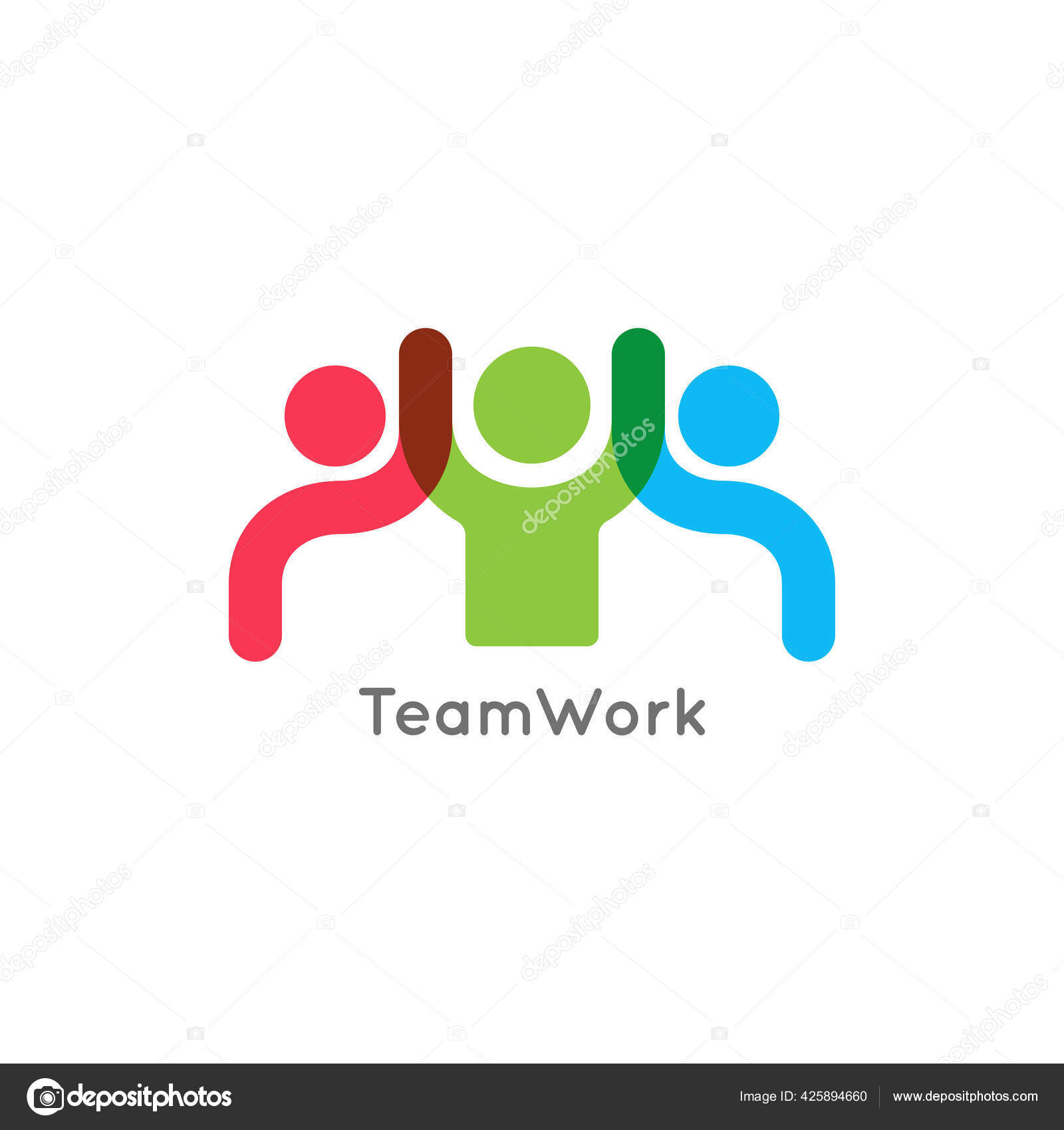Teamwork concept logo. Team work icon on white Stock Vector Image by ...